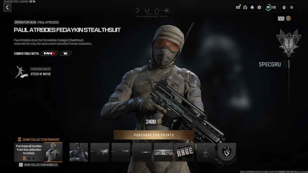 How to unlock the Dune Part 2 Paul Atreides Fedaykin Stealthsuit skin ...